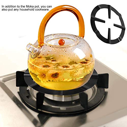 2 Pack Pot Rack, Black Moka Coffee Pot Shelf, Stainless Iron Wok Ring Pots and Pans Organizer Round Stove Pot Holder Gas Range Support Rack Stand for Kitchen