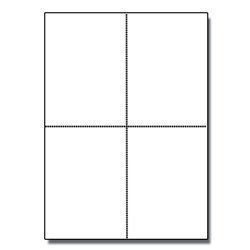 8-1/2 x 11 Blank Perforated Paper, 24# Paper Perforated in 4 pcs, 4 Per UP Page Perforated Paper - 500 Sheets/Ream, Item #1689