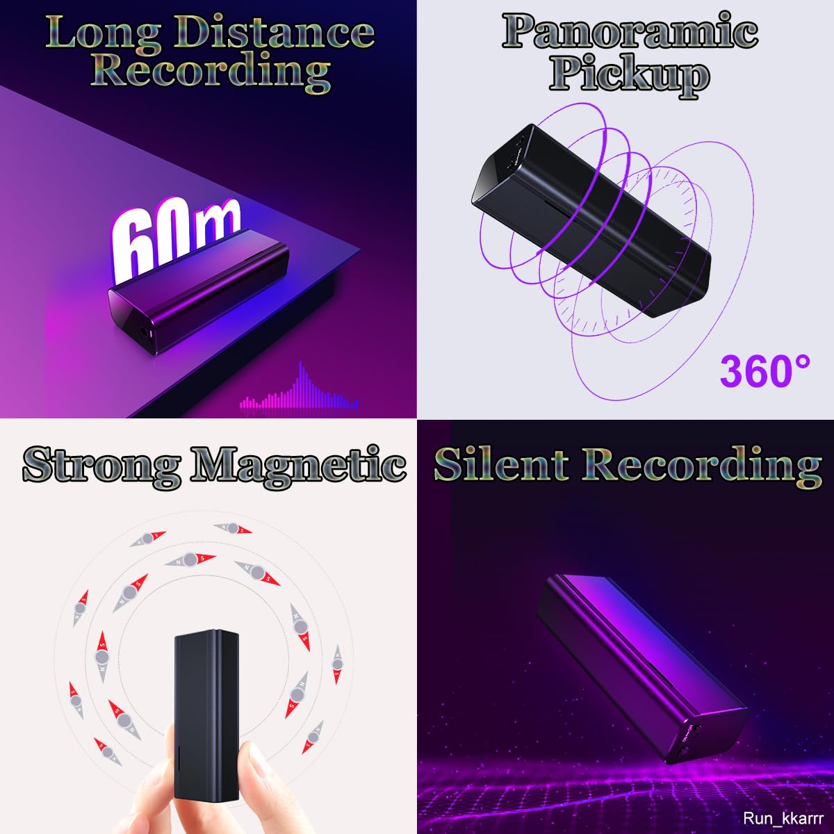 128GB Voice Activated Recorder, Long Battery Digital Audio Recorder, Portable Recording Devices, Voice Recorder with 2000 Hours Recording Capacity, 300 Hours Battery Time
