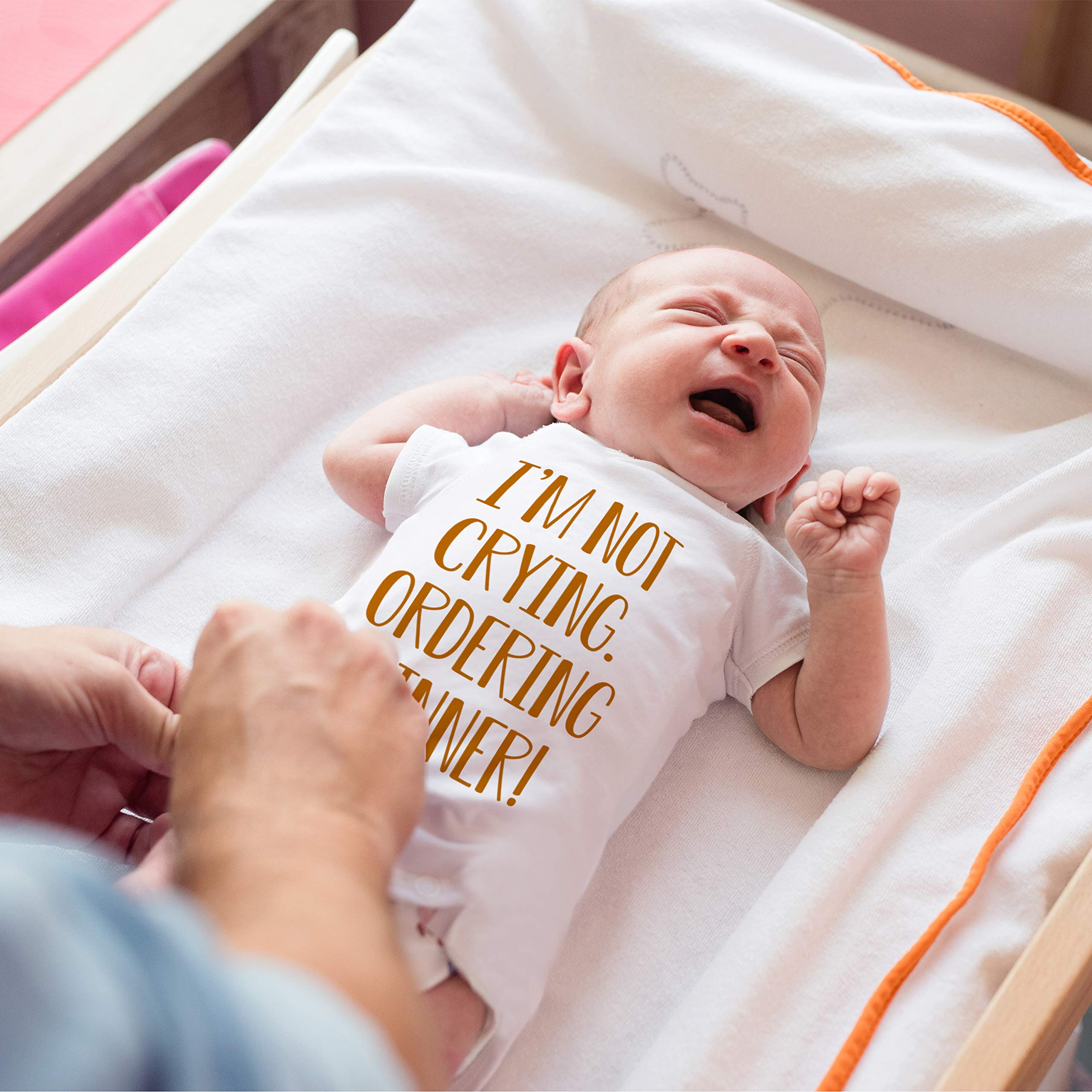 Customize Unisex Baby Onesie Beanies - Personalized Girl Boy Bodysuit Gift C03, White, 6 Months