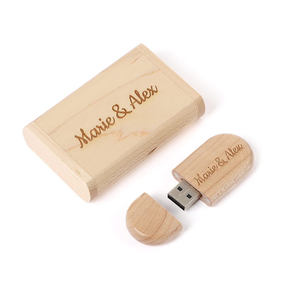 Customized Personalized U Disk 2G, 8G, 16G, 32G, 64G Logo Gift Commemorative Custom Logo Wooden USB Flash Drive, Personal Gift, Party Wedding (64G, Maple)