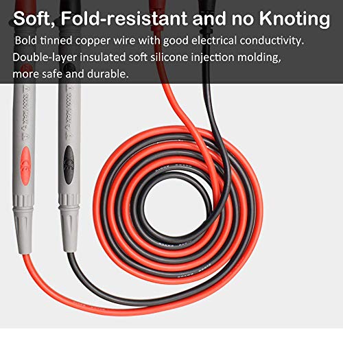 1000V 20A Multimeter Test Leads Banana Plug 35″ / 90 cm Gold-Plated Test Probe Lead