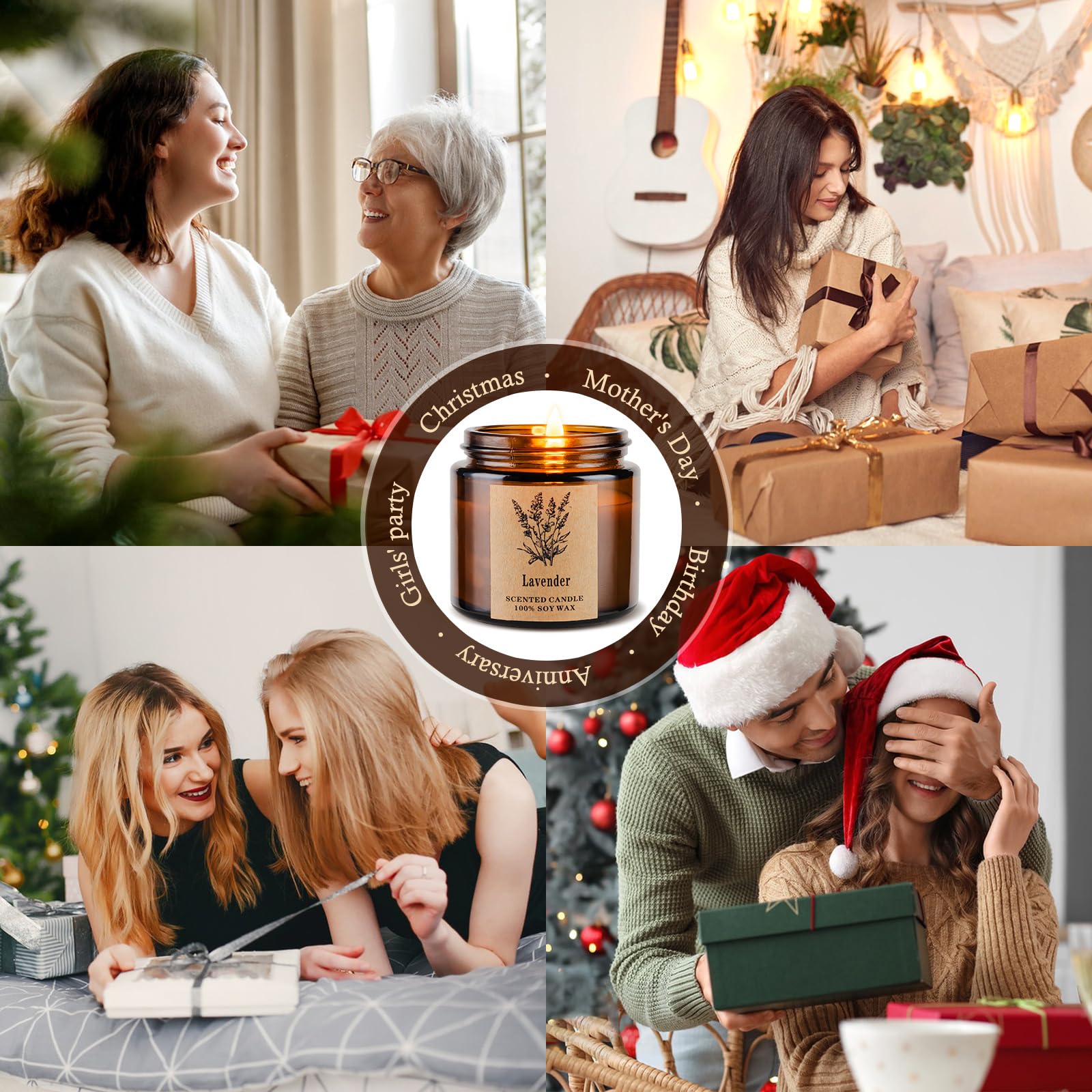 12 Pack Scented Candles for Home Aromatherapy Candle Gift Set for Women Soy Wax Jar Candles Bundle Gift for Christmas Holiday Birthday Mother's Thanksgiving Day Present