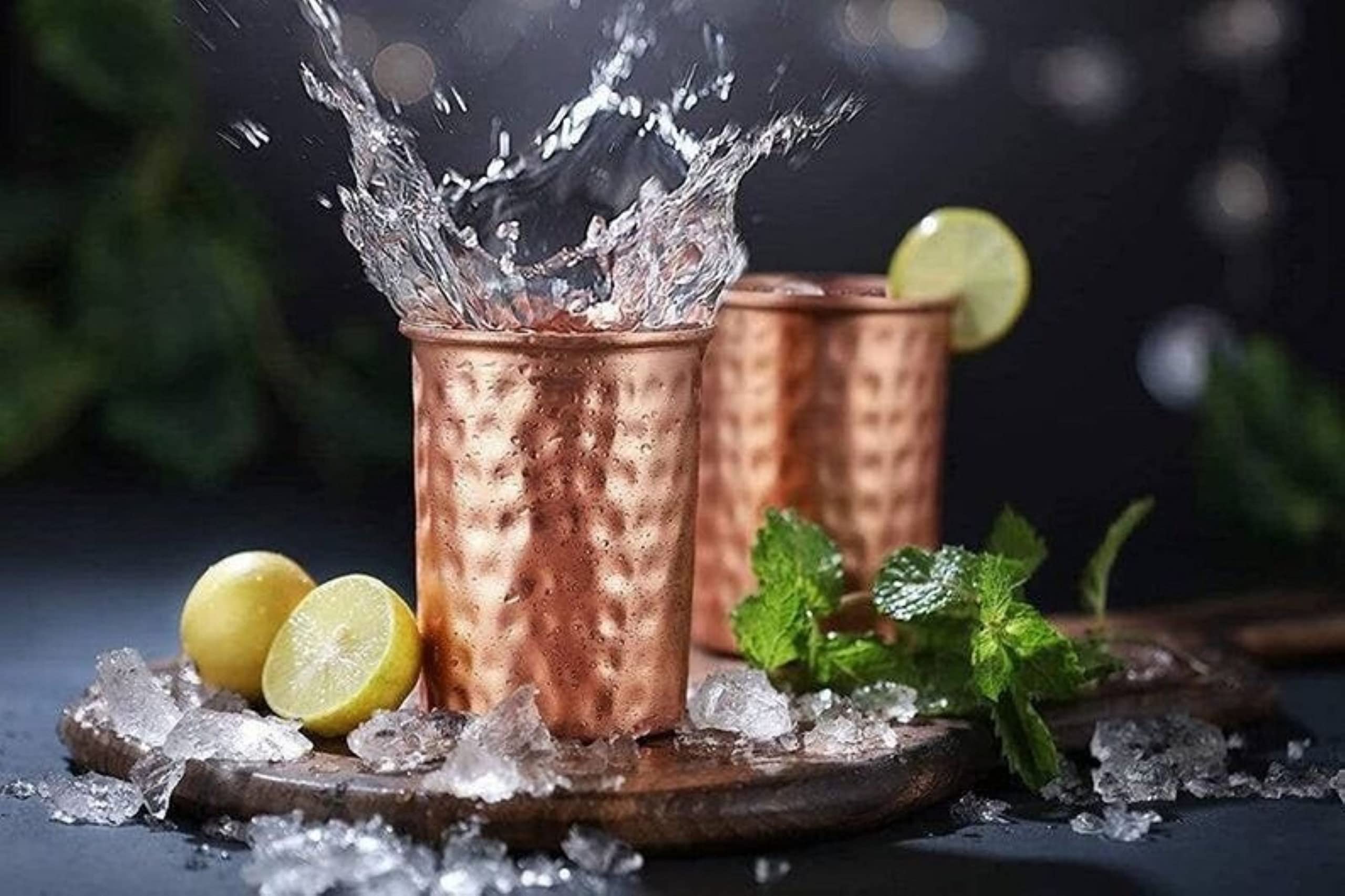 2activelife Hammered Design Pure Copper Tumbler Set of 2 | Drinking Water with Copper Cups | Premium Quality Copper Tumblers use for Home, Office, Hotel, Travel and Gifting - 11.8 US Fl Oz