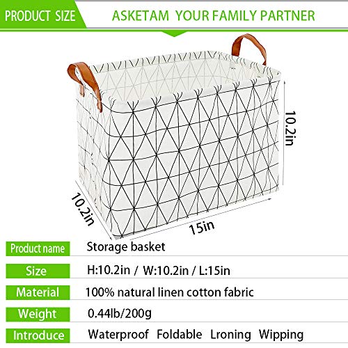 ASKETAM Kid Cute Rectangle Toy Box for Girl, Baby Collapsible Toy Storage Bin Nursery Child Playroom Bedroom Decor Clothes Storage Bin Gift Basket(Geometric diamond)