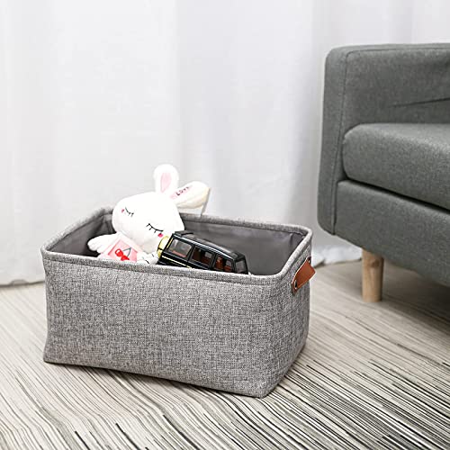 QURTS Large Storage Bins(15.74 x 11.81 7.87 inches), Foldable Fabric Baskets with Handles for Cupboards, Wardrobe, Shelves, Bathroom, Clothes, Toys, Towel (Grey, 3 Pack) Gray 15.6 11.7 7.8 inches