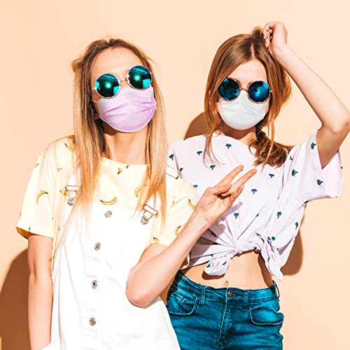 Assacalynn Pink Face Masks Disposable 50pcs, Kawai Cute Pink Masks For Women, 3 Ply Face Mask, Breathable Masks