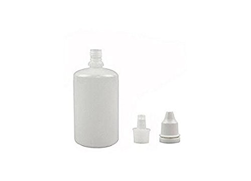 10PCS 100ML White Plastic Empty Refillable Portable Squeezable Dropper Bottle Cosmetic Makeup Packaging Essential Oil Container Saline Paint Solvents Eye Liquid Vial With Screw Lid And Plug (100ML)
