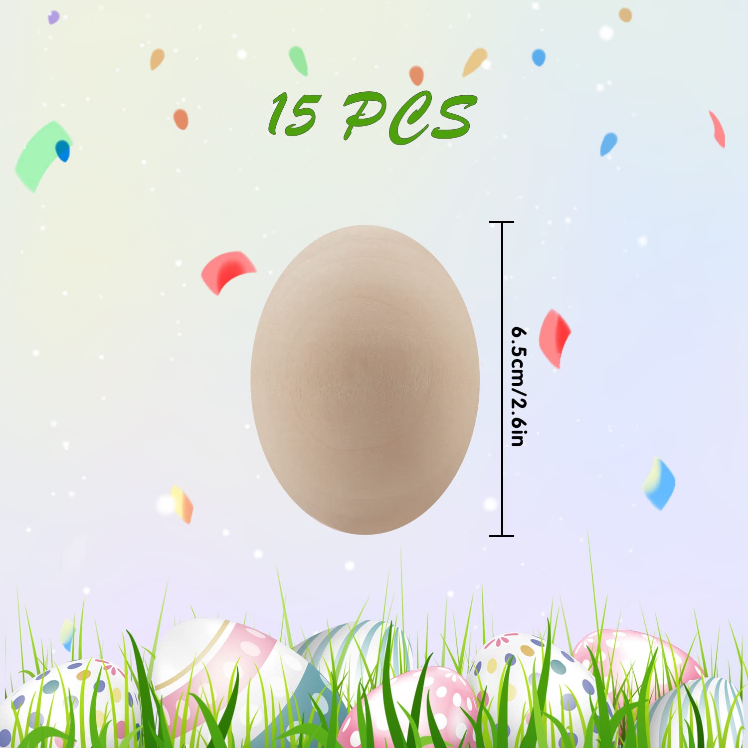 15PCS Easter Wooden Eggs Fake Easter Eggs Life-Size Red、White and Red Wooden Eggs for Hand Painting Dyeing Carving Crafting Easter Decorations Pretend Play Simulation Toys Fake Food Laying Chicken