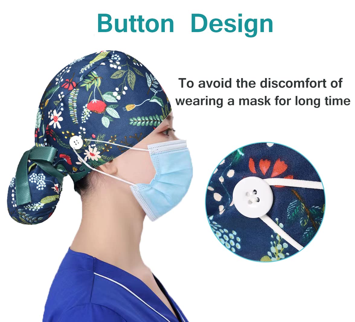10AGIRL Upgrade Working Cap with Buttons, Adjustable Working Hats Sweatband for Women Men