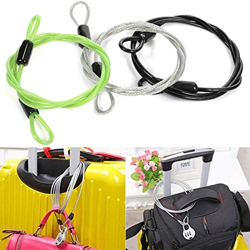 100cm Multifunction High Strength Bicycle Luggage Lock Steel Wire Line Rope,Perfect Bike Accessories Black