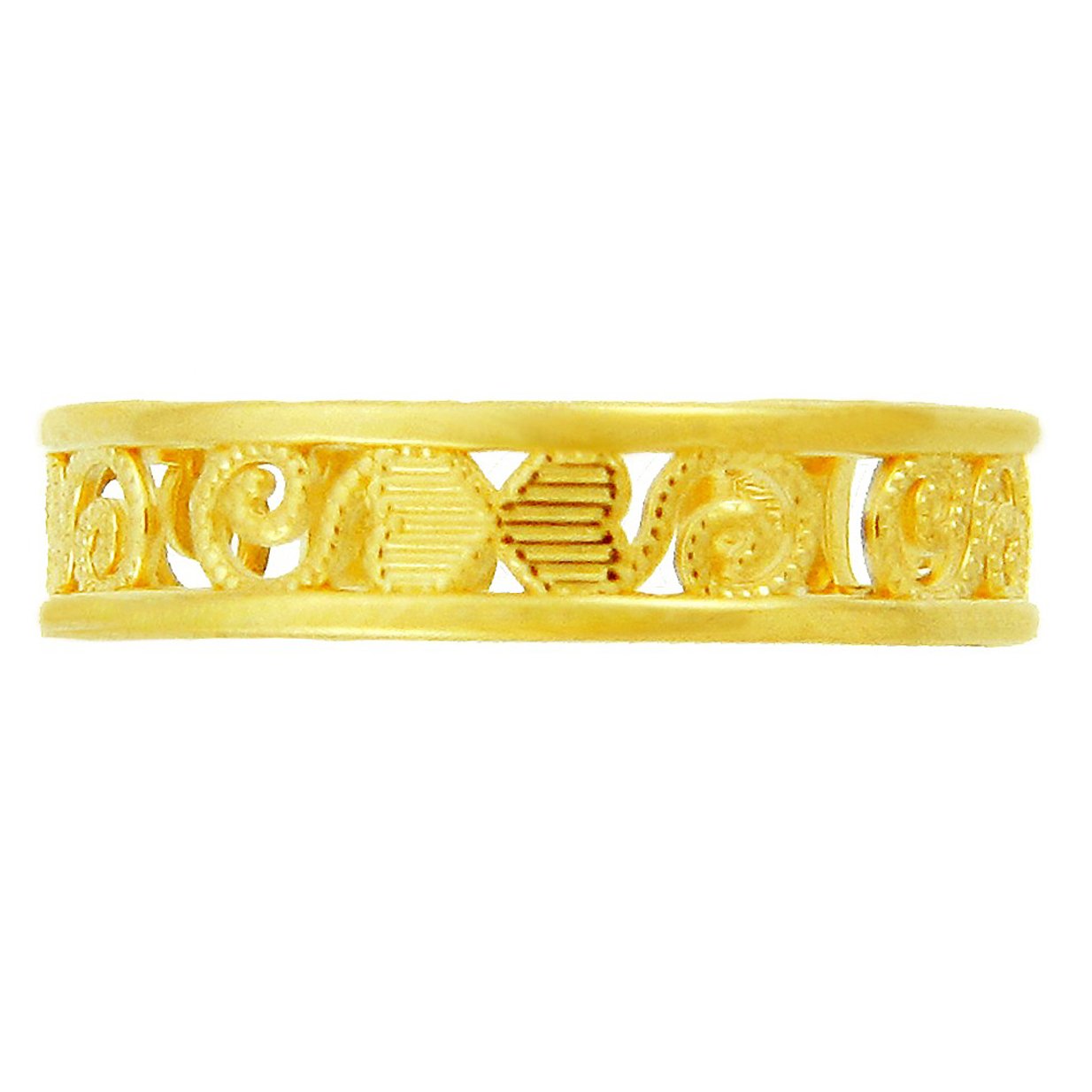 10K Yellow Gold Women's Bohemian Chic Filigree Toe Ring