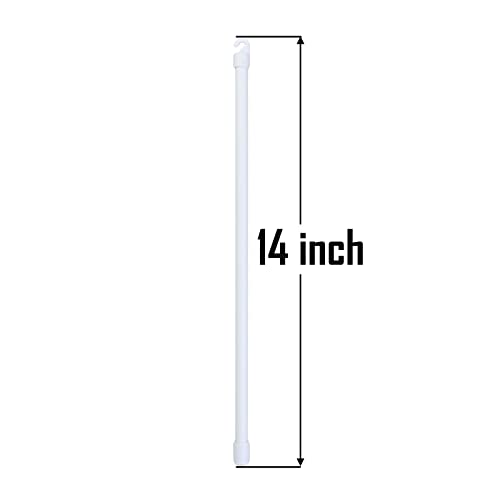 14 Inches Long White PVC Blind Tilt Wand with Hook and Handle(Hook Size is 0.15")