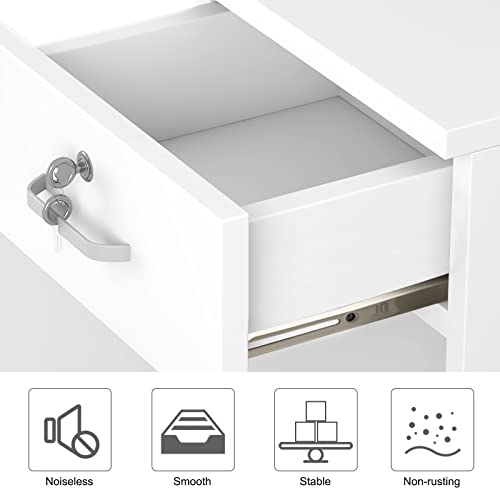 Paddie Wall Mount Barber Station Hair Stylist Salon Equipment Set Beauty Spa Furniture with Shelves/Lockable Drawers/Storage Cabinet (White2)