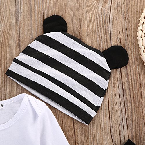 3pcs Cute Infant Baby Boys Girls Animal Long Sleeve Romper Tops+ Pants+ Hat Outfits Set (0-6 Months, Gorilla)