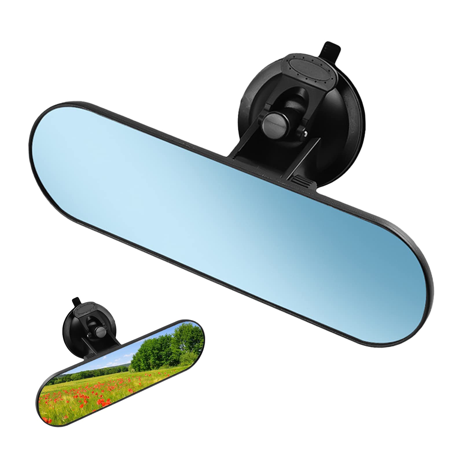 1 PC Car Rear View Mirror, Powerful Suction Cup Car Interior Mirror, Indoor Auxiliary Mirror, HD Car Rear View Mirror, for Car Marine Auto Boat Truck SUV Van (Blue)