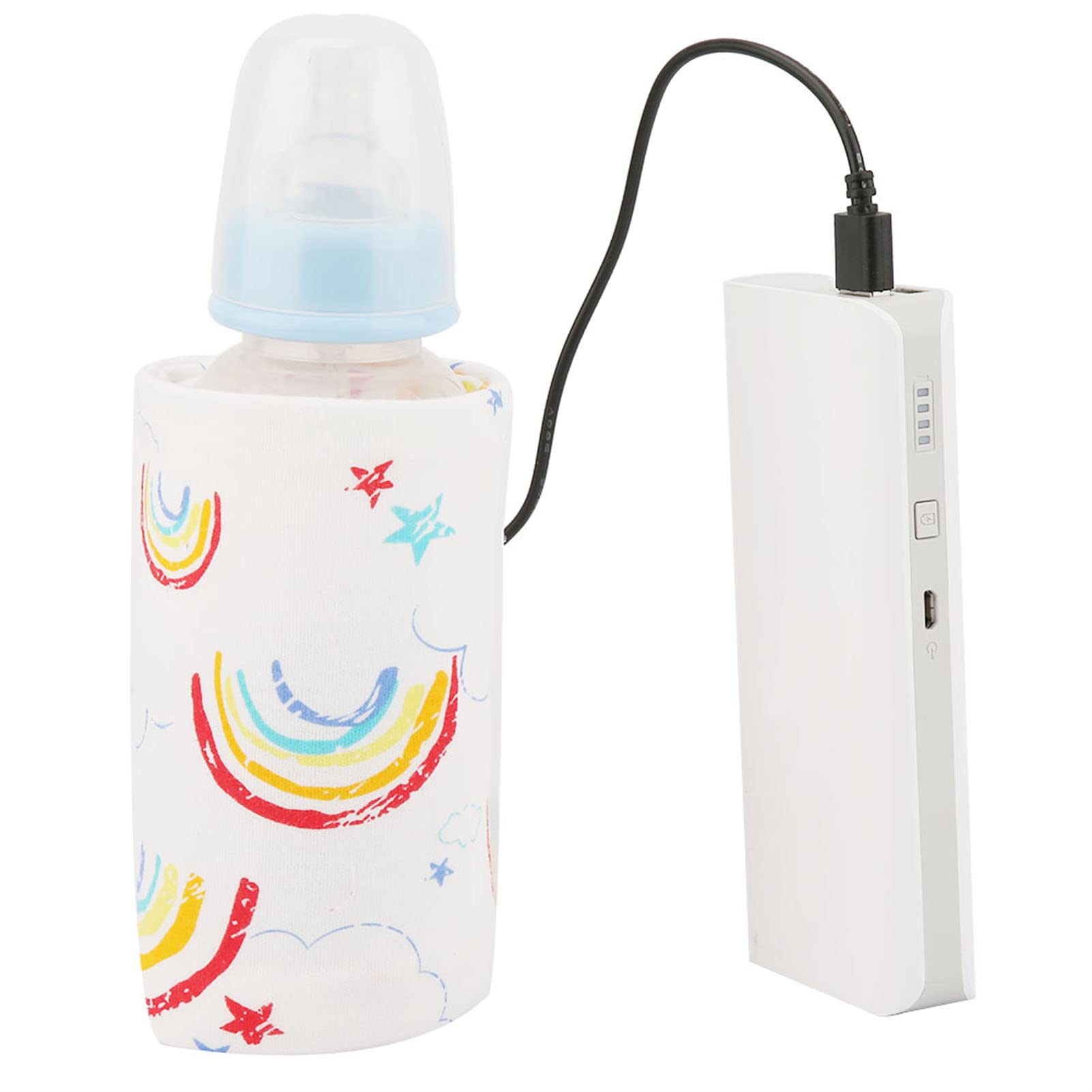 Portable Bottle Keep Warm, USB Travel Milk Heat Keeper, Baby Bottle Keep Warmer for Car Tavel, Storage Cover Insulation Thermostat(Red, 12)