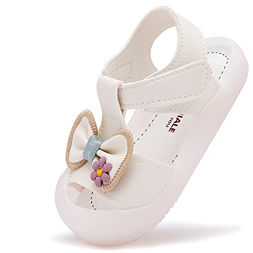 Baby Sandals Toddler for Girls Boys Girl Half Closed Toe Dress Cute Kids Infant Sport On Summer Run Walking Hiking (2.white, 15-18months)