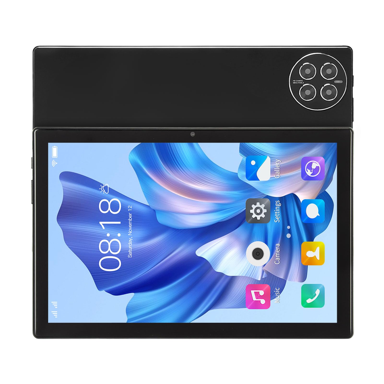 10in Smart Tablet, Smart Tablet Portable Dual Speakers 12GB RAM 256GB ROM Octa Core CPU for Studying (Black)