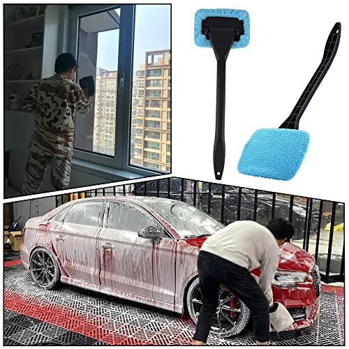 2 Pcs Microfiber Car Windshield Brushs Auto Inside Glass Wipers Car Detailing Brushes for Fog & Moisture Removal
