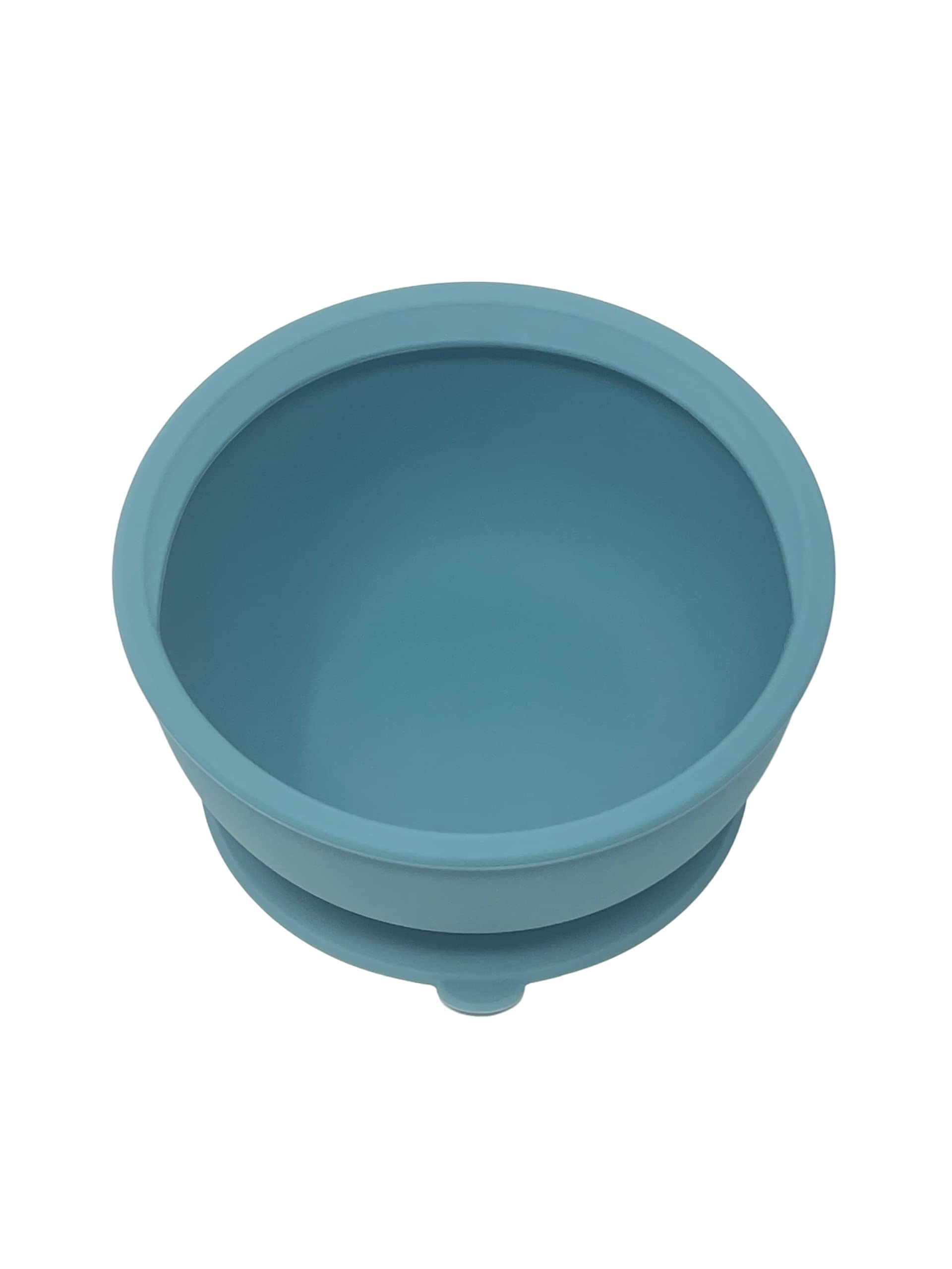 BraveJusticeKidsCo. | Silicone Assist Plate and Assist Bowl Combo Pack for Toddler and Baby | Suction Bowl and Plate| Baby-Led Feeding (Citadel)