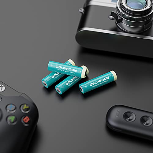 Deleepow AA Rechargeable Batteries Ni-MH, 3300mAh Long Lasting, 1.2V 1200 Cycles Rechargeable AA Batteries- 24 Count for Household and Business Devices