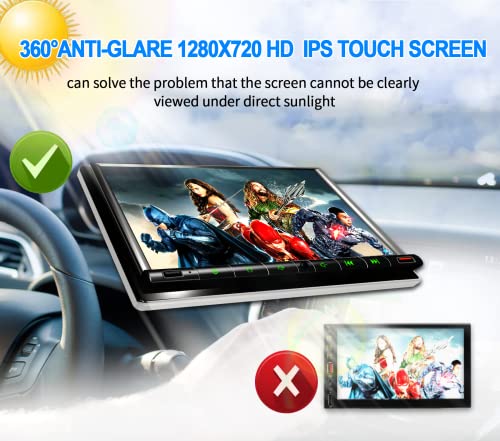 1280x720 HD Non-Glare Touch Screen Car Stereo with 30 Segment EQ,7 Inch Double Din Stereo for Apple Carplay & Android Auto with Bluetooth 5.2,Car Radio with Backup Camera, Mirror Link/SWC/FM/AM