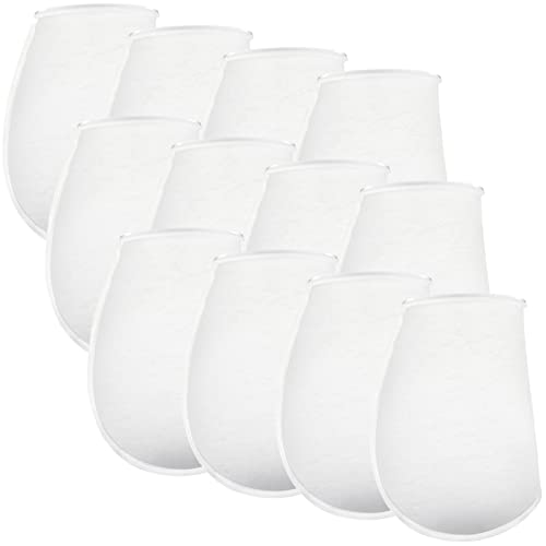 12 Pack 7 Inch Ring Felt Filter Socks 200 μm, Aquarium Felt Filter Bags, Fine Micro Fish Tank Filter, Sump Filter Sock for Saltwater Aquariums, 7 Inch Ring by 14 Inch Long