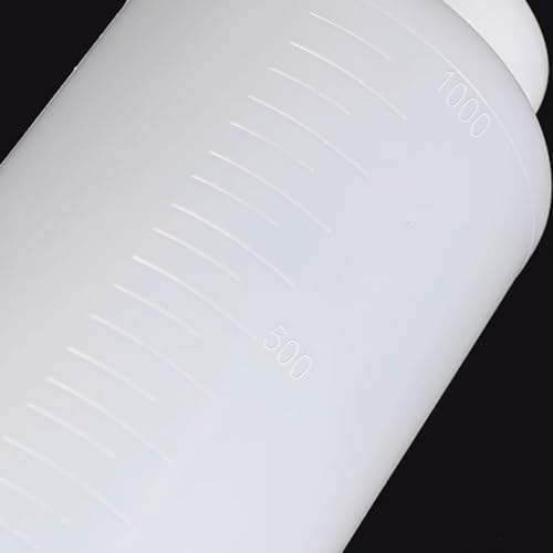 10Pcs 33.82oz/1000ml Plastic Bottles, Lab Cylindrical Chemical Reagent Bottle, Wide Mouth Laboratory Reagent Polyethylene Bottle Sample Sealing Liquid Storage Container for Food Store Translucent