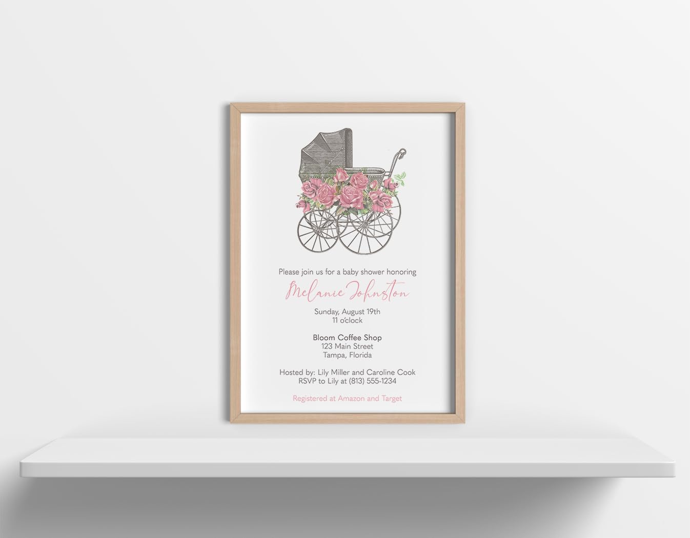 Baby Shower Vintage Invitations Customizable Coquette Bridgerton Invites With Envelopes (12 Count)