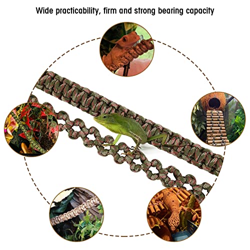 2 Pcs Reptile Vines, Bendable Reptile Plants Pet Habitat Decor with 3 Suction Cup Accessories for Climbing Chameleon Crab Lizards Snakes Gecko Frog Hermit Crab