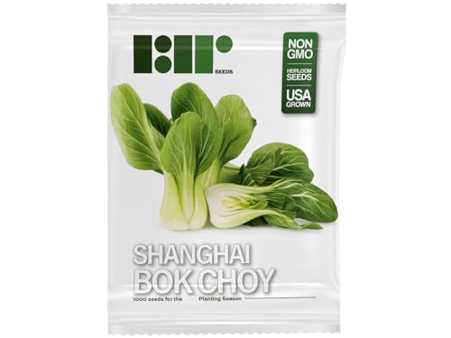 1000 Bok Choy Seeds - Shanghai Green Stem - Heirloom Non-GMO Vegetable Seeds for Planting - AKA Pak Choi, Pok Choi, Chinese Cabbage