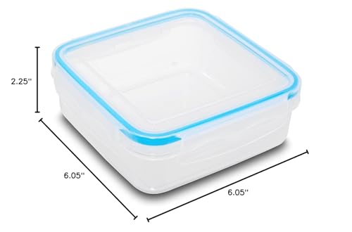 Kitchen & Cabana - Set of 3 - Fun Size Sandwich Containers - Reusable, BPA Free Plastic, Snap Shut Lids with Airtight Silicone Seal. Great for Sandwiches, Snacks and Storage (K&C-3PK)