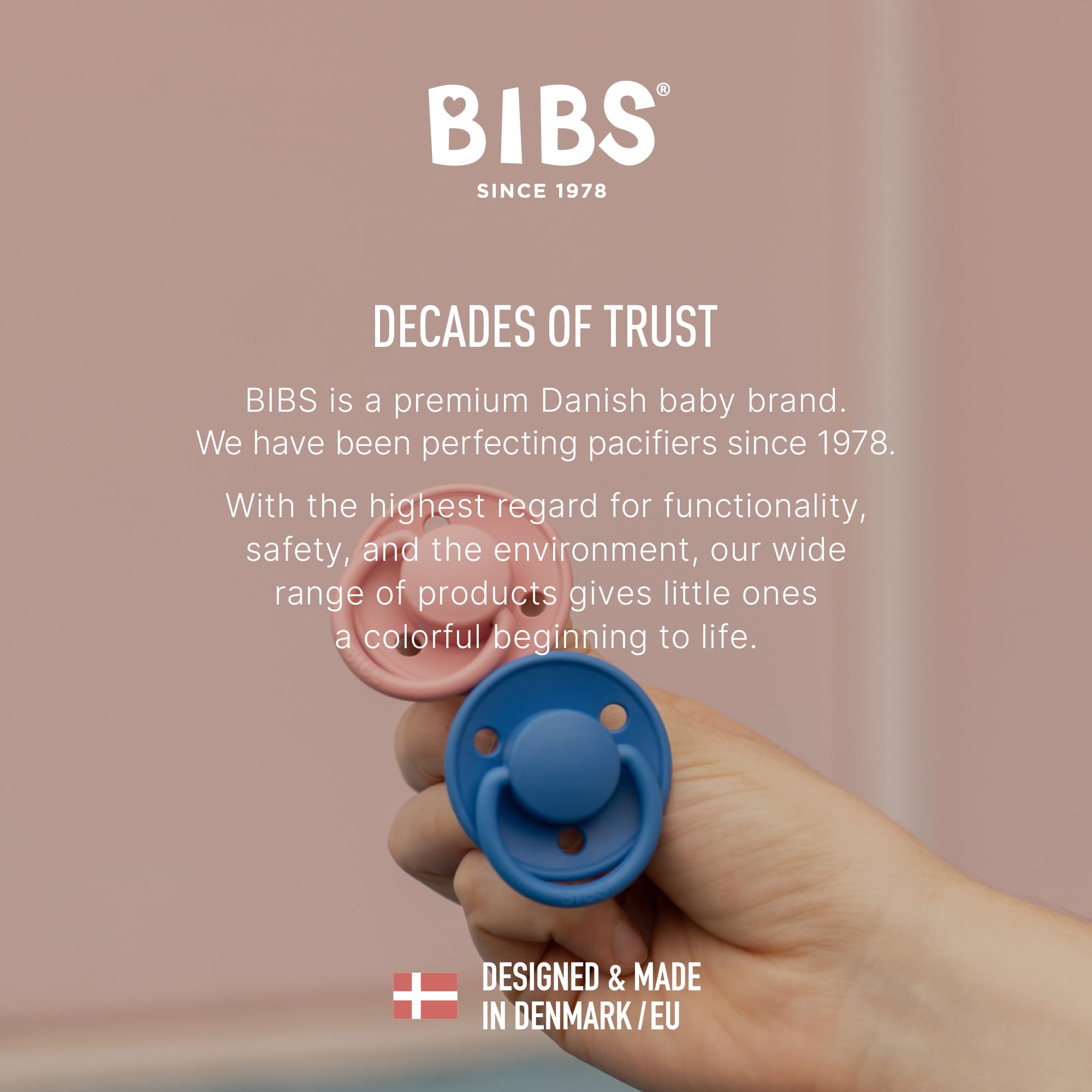 BIBS Pacifiers - De Lux Collection | BPA-Free Baby Pacifier | Made in Denmark | Set of 2 Ivory/Sage Color Premium Soothers | Size One Size