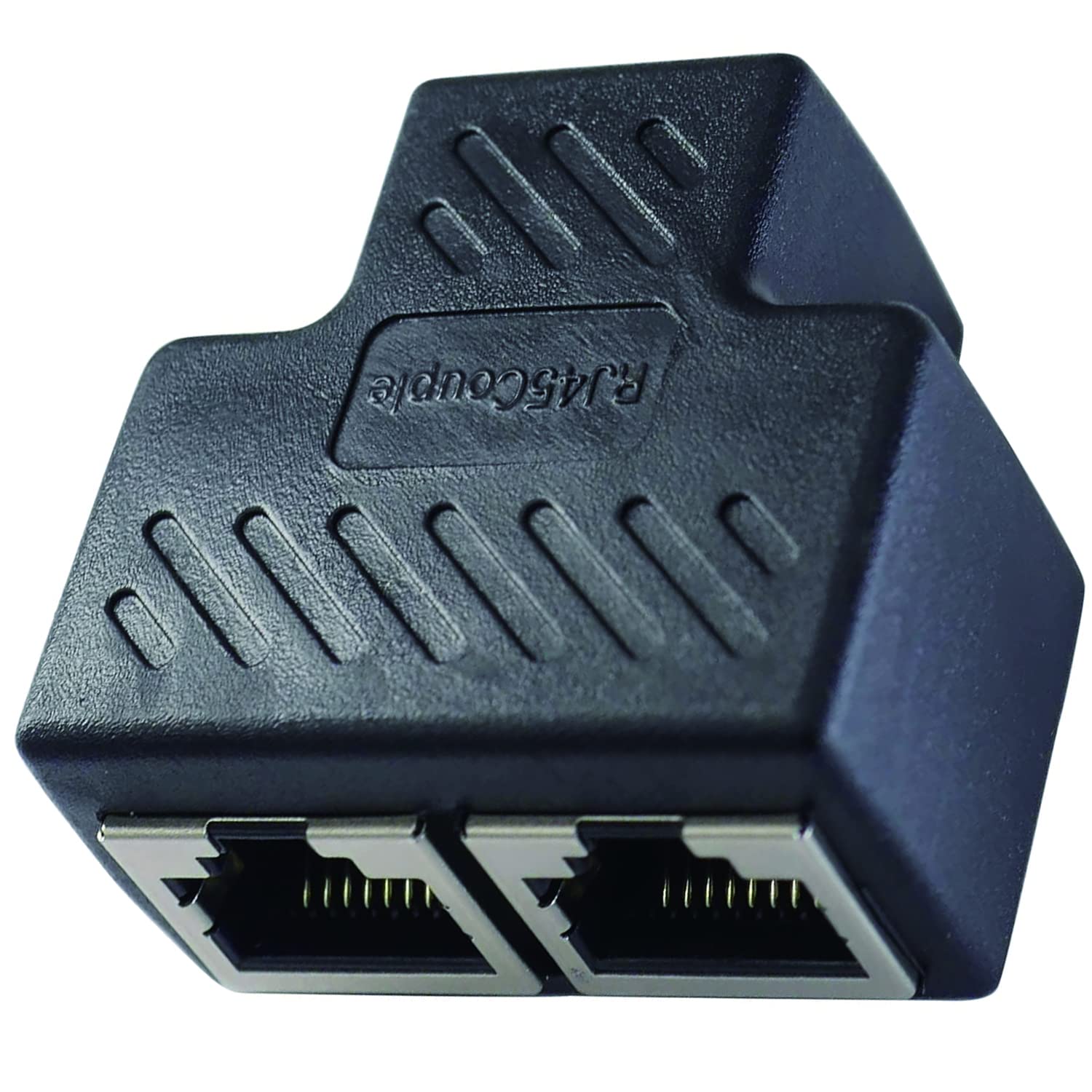 LYMGS RJ45 Ethernet Cable Splitter Network Adapter, 1 Female to 2 Female LAN Ethernet LAN Network Extension Splitter Cable, Black 1 Pack