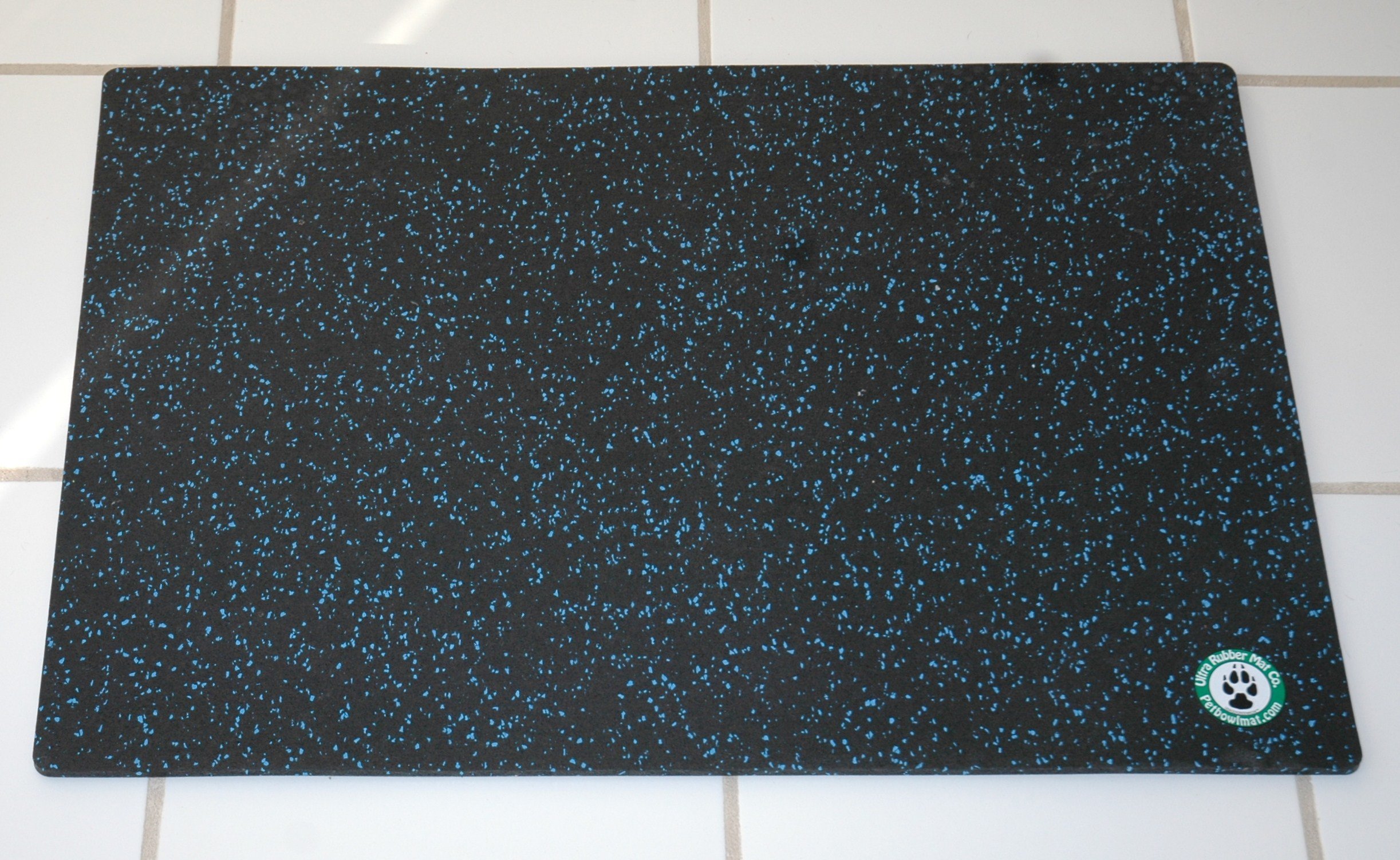 100% Recycled Rubber Pet Bowl Mat. Made 100% in the U.S.A.! Easy clean up, anti-skid, completely water-proof and extremely durable!