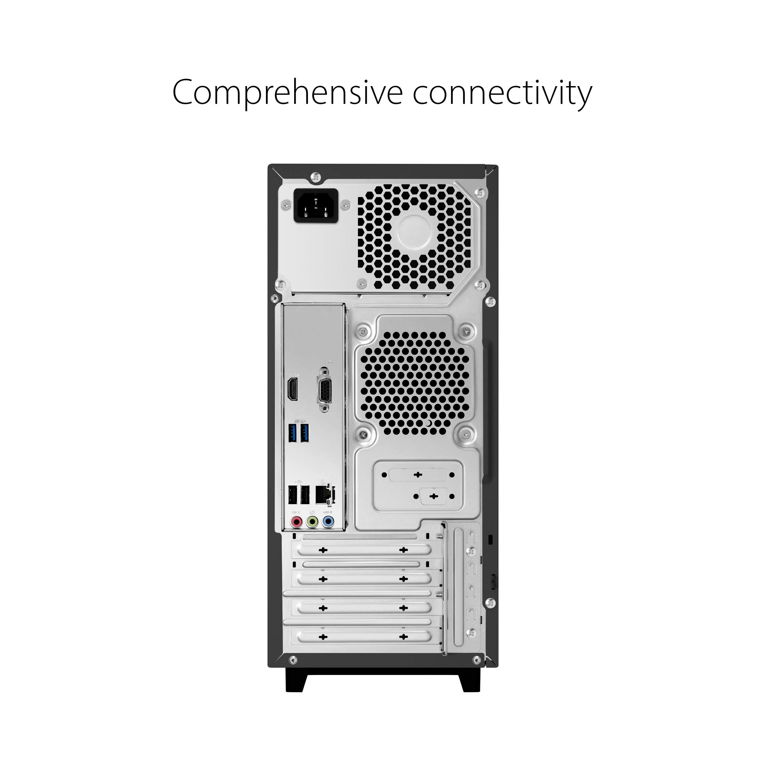 ASUS Desktop S300, Intel Core i5-10400 Processor, 16GB DDR4 RAM, 512GB PCIe SSD, DVD Drive, Windows 10 Home, Wired Keyboard & Mouse Included, Black, S300MA-DH501
