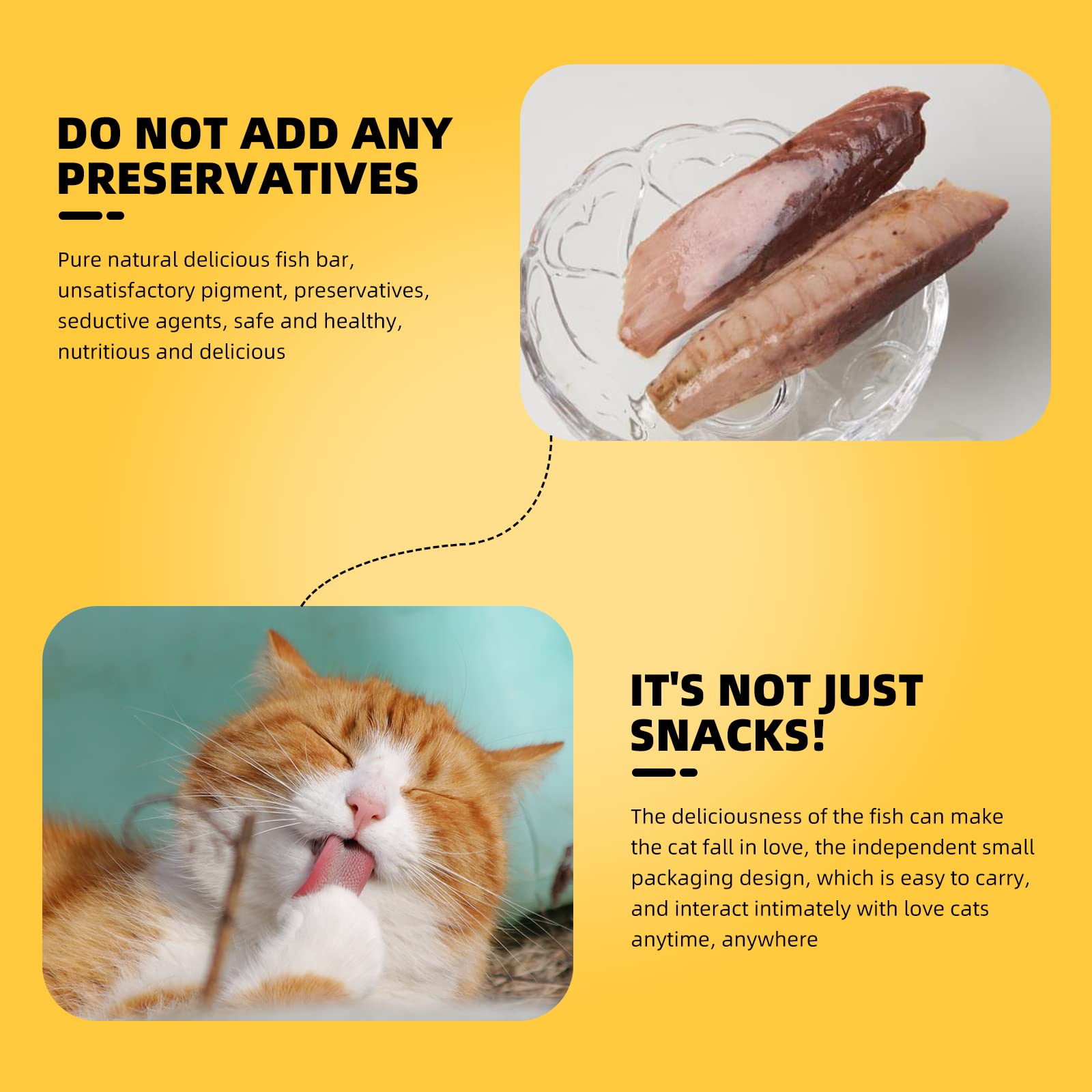 Purrfectpaws Natural Hand-Cut Cat Treats/Cat Complement, 0.8 Ounces of cat Topper, Cat Broth Digestive Support Hairball Control, six in a Pack(Bonito Flavored)