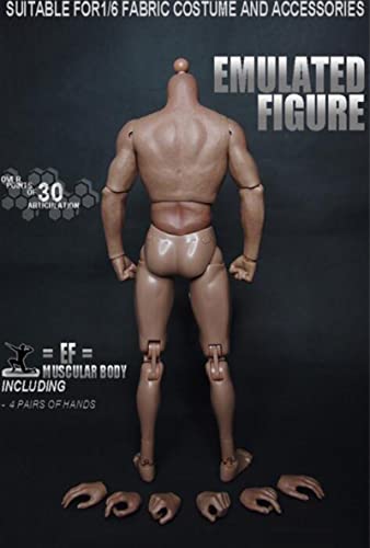 12'' Muscular Body,Male Flexible Action Figure Body Doll for 1:6 Scale Head Sculpt Carved