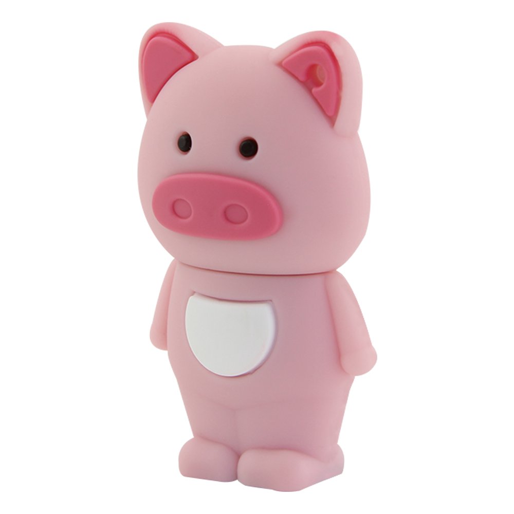 128GB USB Flash Drive, Cute Pink Pig Shaped Thumb Drive, Novelty USB Stick for Data Storage and Backup, Funny Flash Drive for PC/Tablets/Mac/Laptop