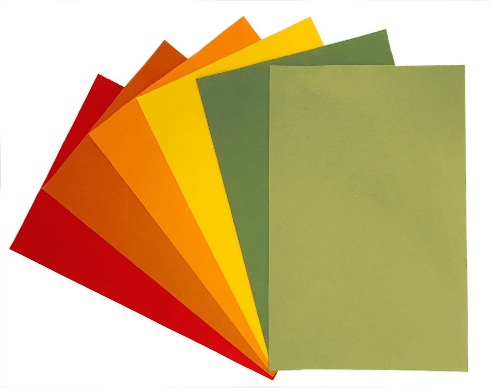 100% Wool Craft Felt Color Assortment: 6 Fall Colors