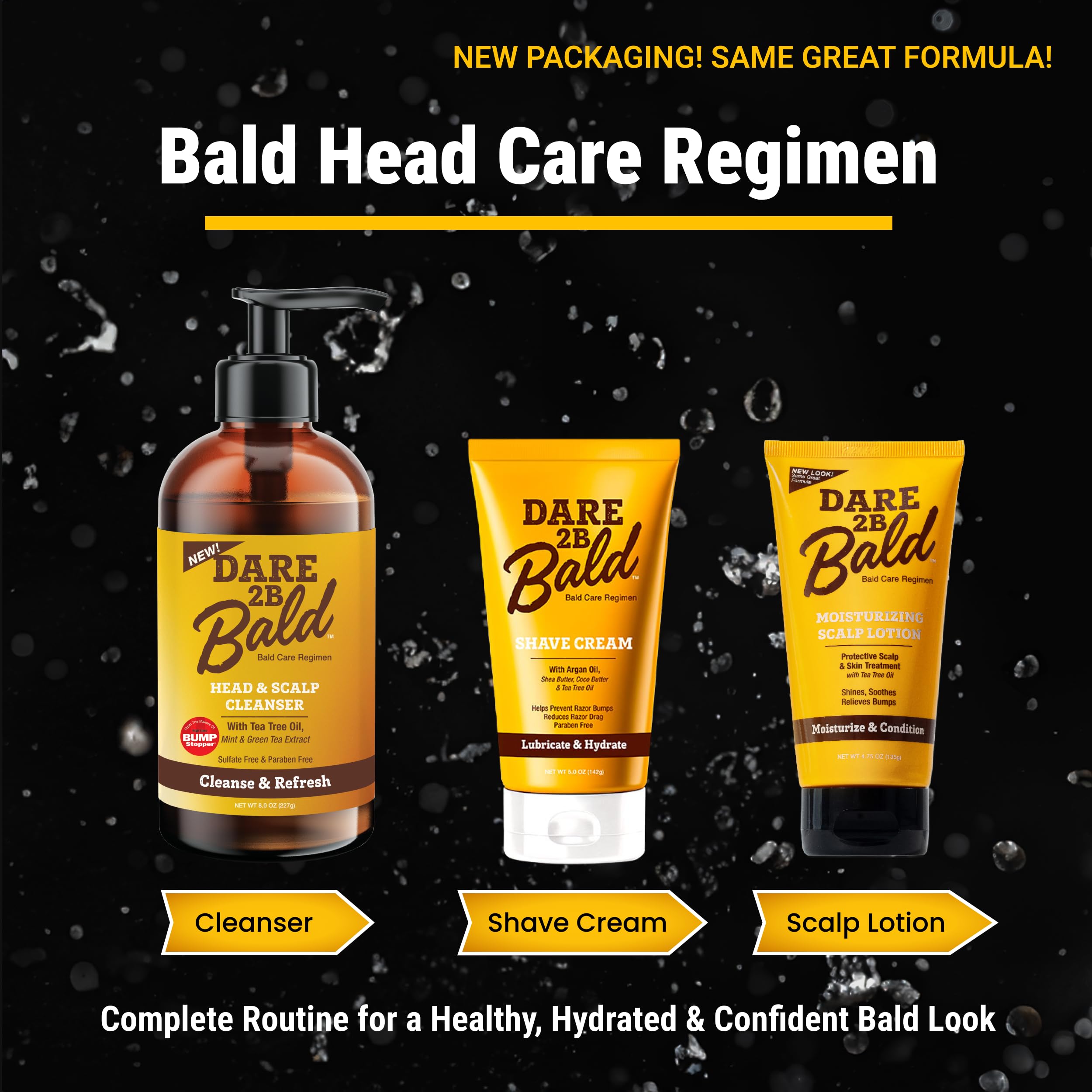 Dare 2B Bald Moisturizing Shave Cream with Argan Oil, Shea Butter, Cocoa Butter & Tea Tree Oil | Bald Head Shaving Cream | Rich Hydration for a Smooth Shave | Head Shaving Cream for Bald Men- 5.0 OZ
