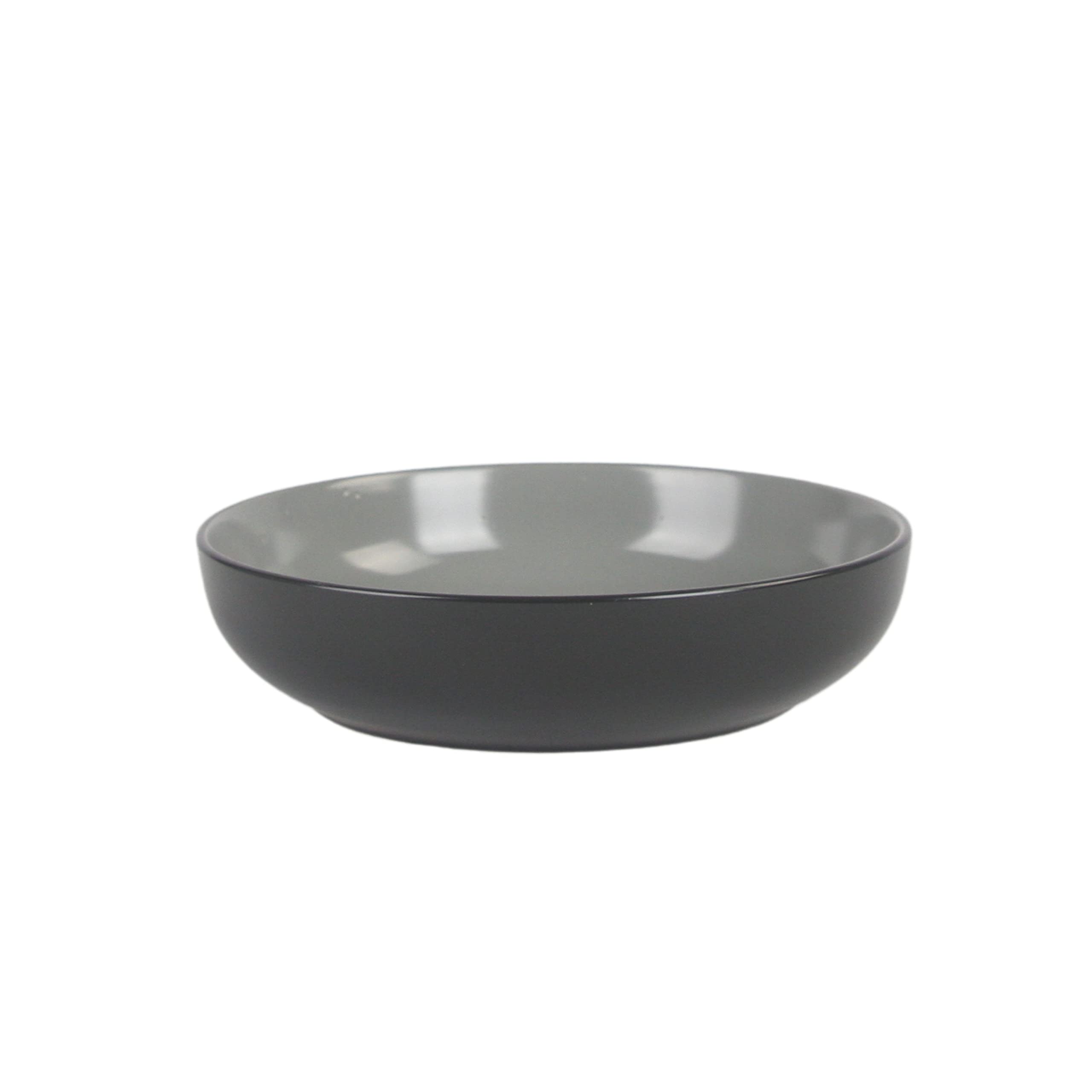 10 Strawberry Street Two Tone Coupe 8.5β/36 Oz. Dinner Bowl Set Of 6, Black/White