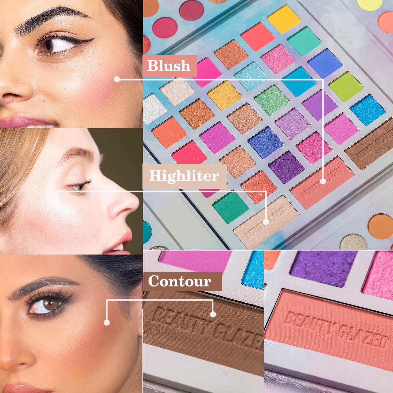 MYUANGO Pastel Paradise Eyeshadow Palette, Highly Pigmented 82 Shades Matte Shimmer Glitter Vegan Makeup Palette for Beginners - Waterproof, Blendable, Long-Lasting - Cruelty-Free