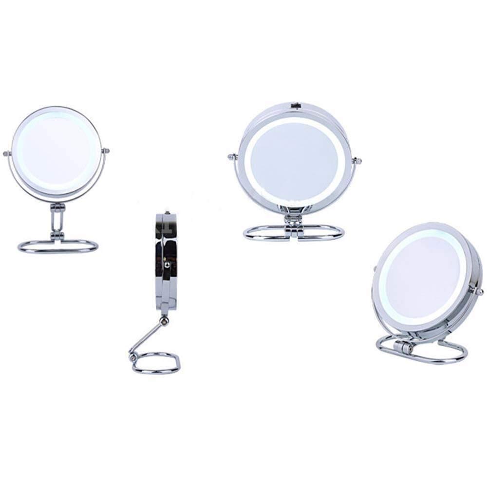 KONGZIR Bathroom Vanity Mirrors Travel Mirrors,Lighted Magnifying Mirror 10X with Natural LED Lights, Portable Lighting Vanity Mirror for Bathroom and Travel,Bathroom Mirrors Makeup Mirror