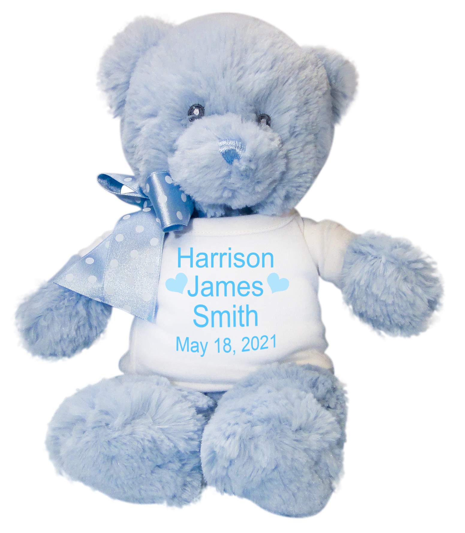 Personalized Baby Boy Bear - 12 inch Blue Teddy Bear