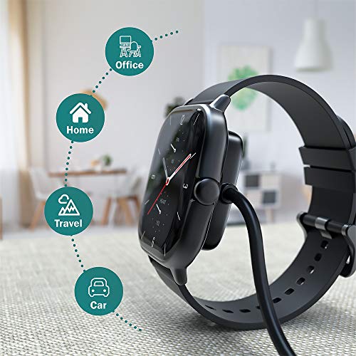 TUSITA Charger Compatible with Amazfit GTR 2, GTR 2e, GTS 2, GTS 2e, GTS2/GTS4 Mini, Pop Pro,Bip 3 Pro,Bip U, T-REX Pro(Not for T-REX), Zepp E Z (1M,2-Pack)