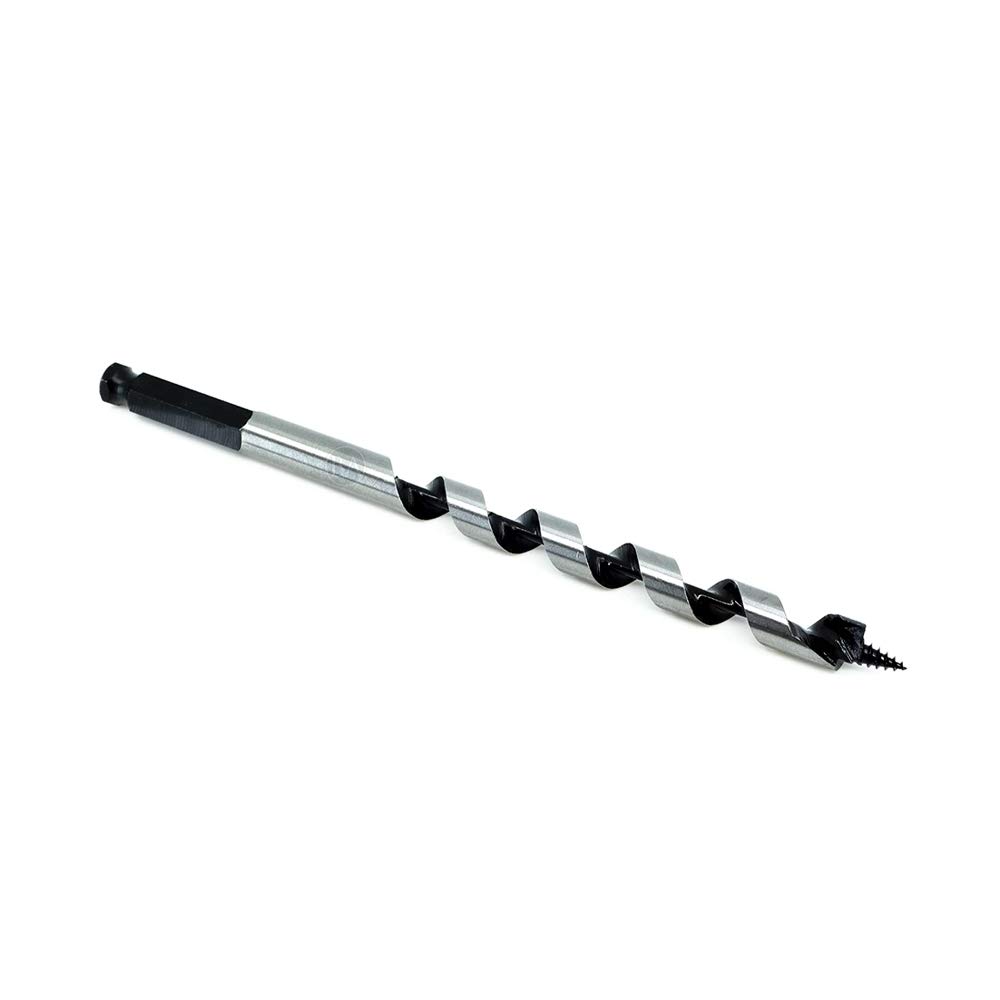 Benchmark Abrasives 1/2" Auger Drill Bit for Wood, 7/16” Hex Shank, Fast Drilling Bits for Soft and Hard Wood, Plastic, Plywood, Lumber, Drywall, and Composite Materials (1/2")