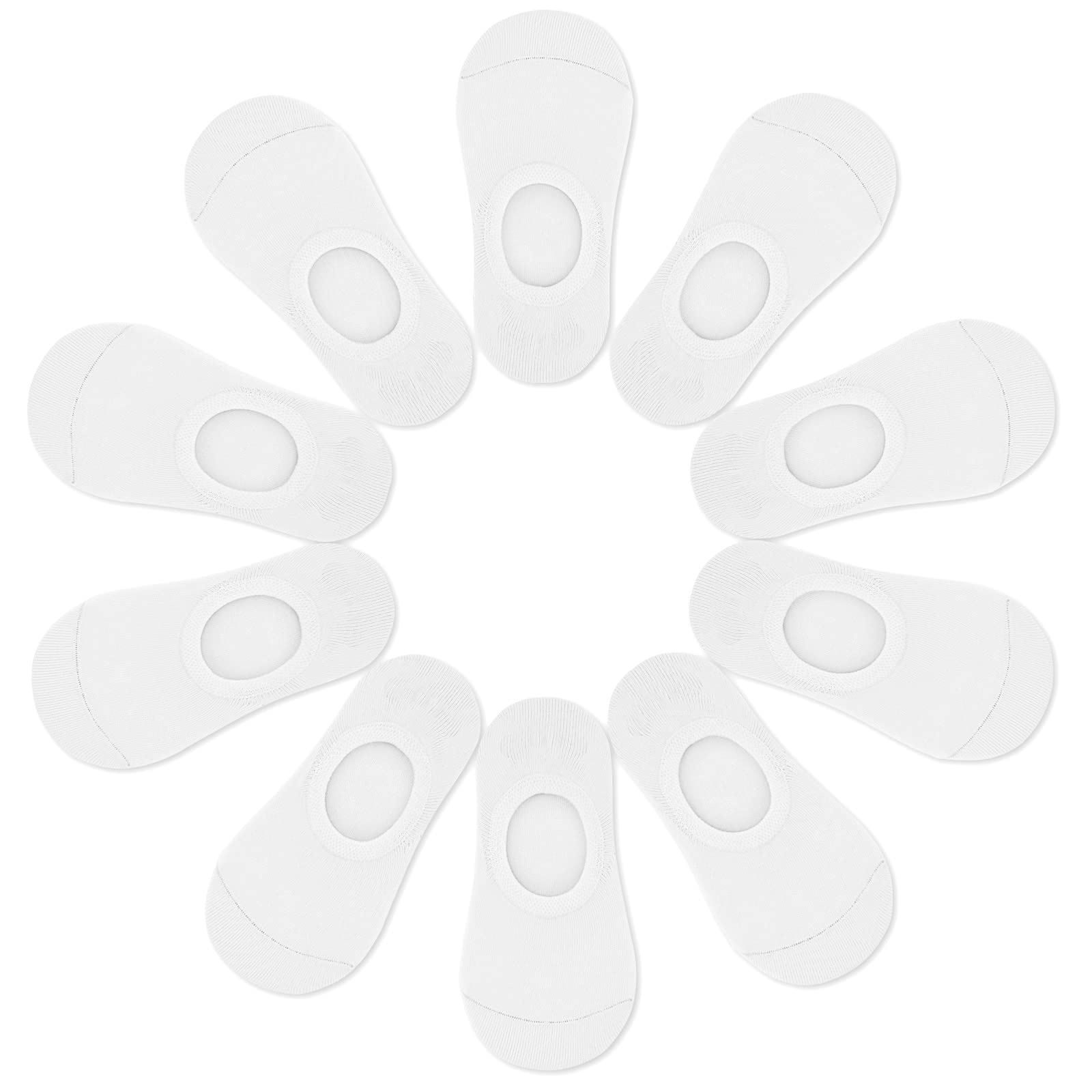 KEREDA 10 Pairs Kids No Show Socks for Girls Boys Low Cut Socks 7-9 Years White