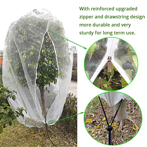 10ftx10ft Large Fruit Tree Netting Bags,Bird Netting for Blueberry Bushes with Zipper and Drawstring,Garden Netting from Squirrels and Birds Other Animals for Cherry Apple Tree (10x10ft)